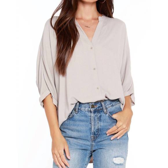 bobi | Tops | New Bobi Dolman Button Front Top In Tan | Poshmark